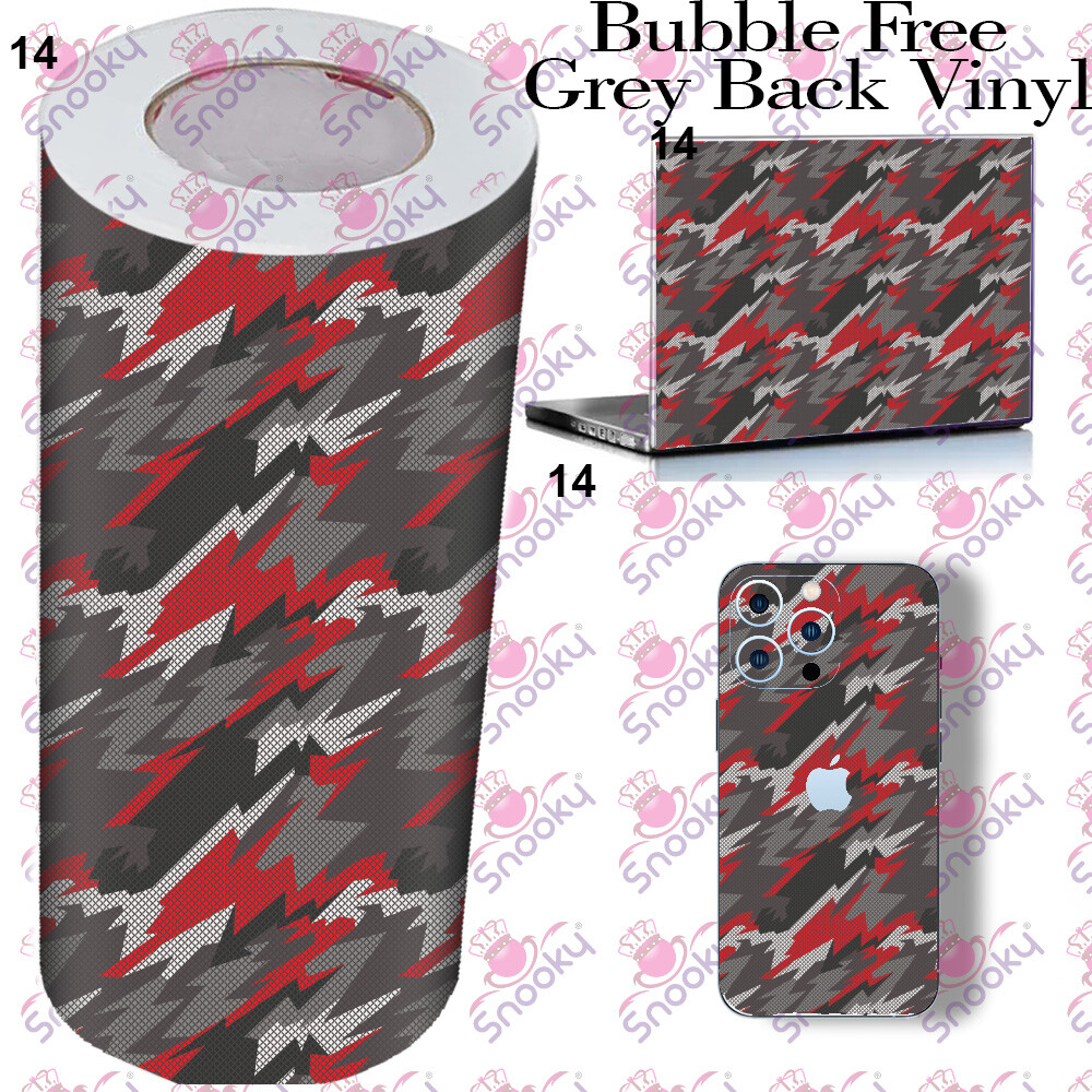 Red Grey Camo Printed Wrapping Skin Roll