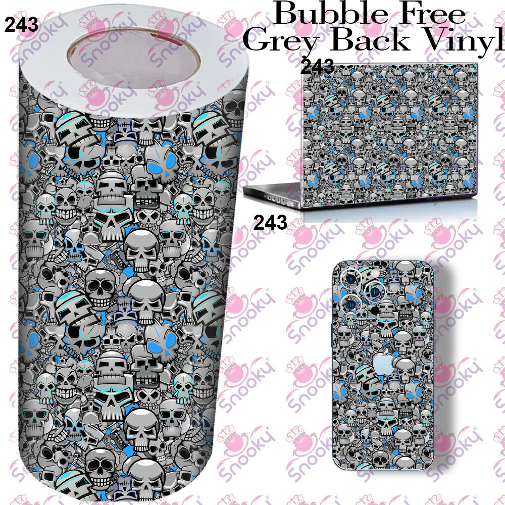 Blue Skull Printed Wrapping Skin Roll - Tempered glass cutting machine ...