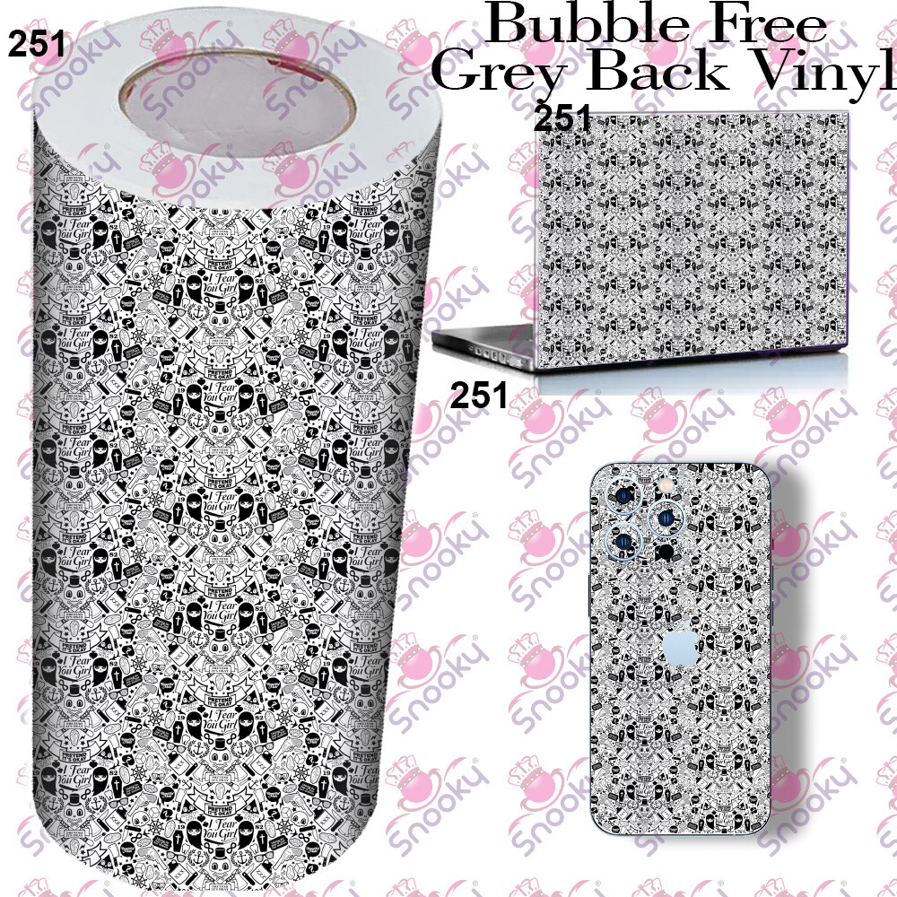 White Doodle Printed Wrapping Skin Roll - Tempered glass cutting ...